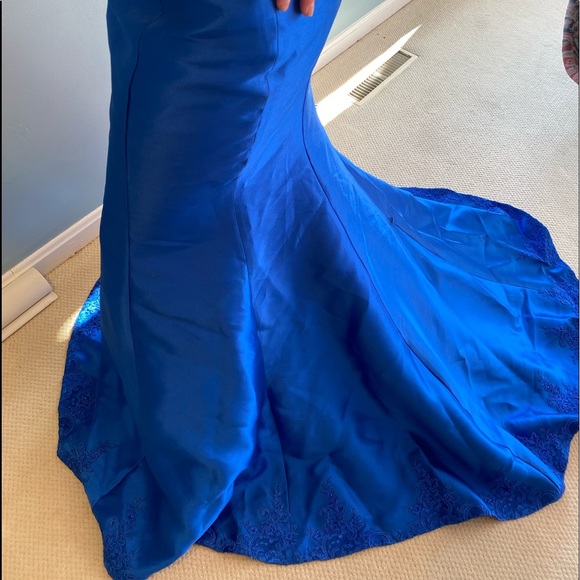 Dresses | Royal Blue Prom Dress With Ball Gown Train | Poshmark